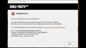 Call of Duty Directx Error your GPU is detected as overclocked fix ...