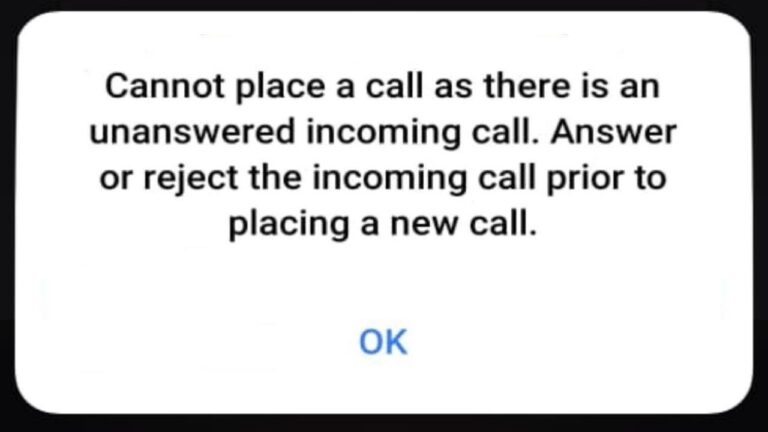 Cannot place a call as there is an unanswered incoming call – Izzy Laif ...